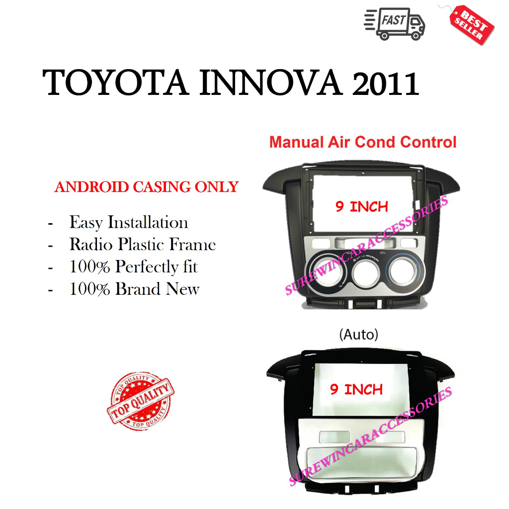ANDROID PLAYER CASING 9 INCH FOR TOYOTA INNOVA 2011 - 2015 (AUTO ...
