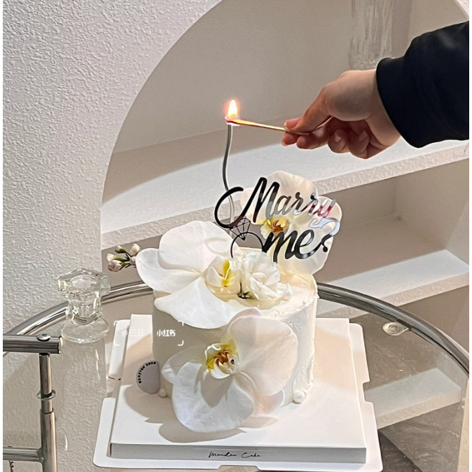 Marry Me engaged Wedding cake topper 嫁给我订婚结婚亚克力蛋糕装饰插件 | Shopee Malaysia