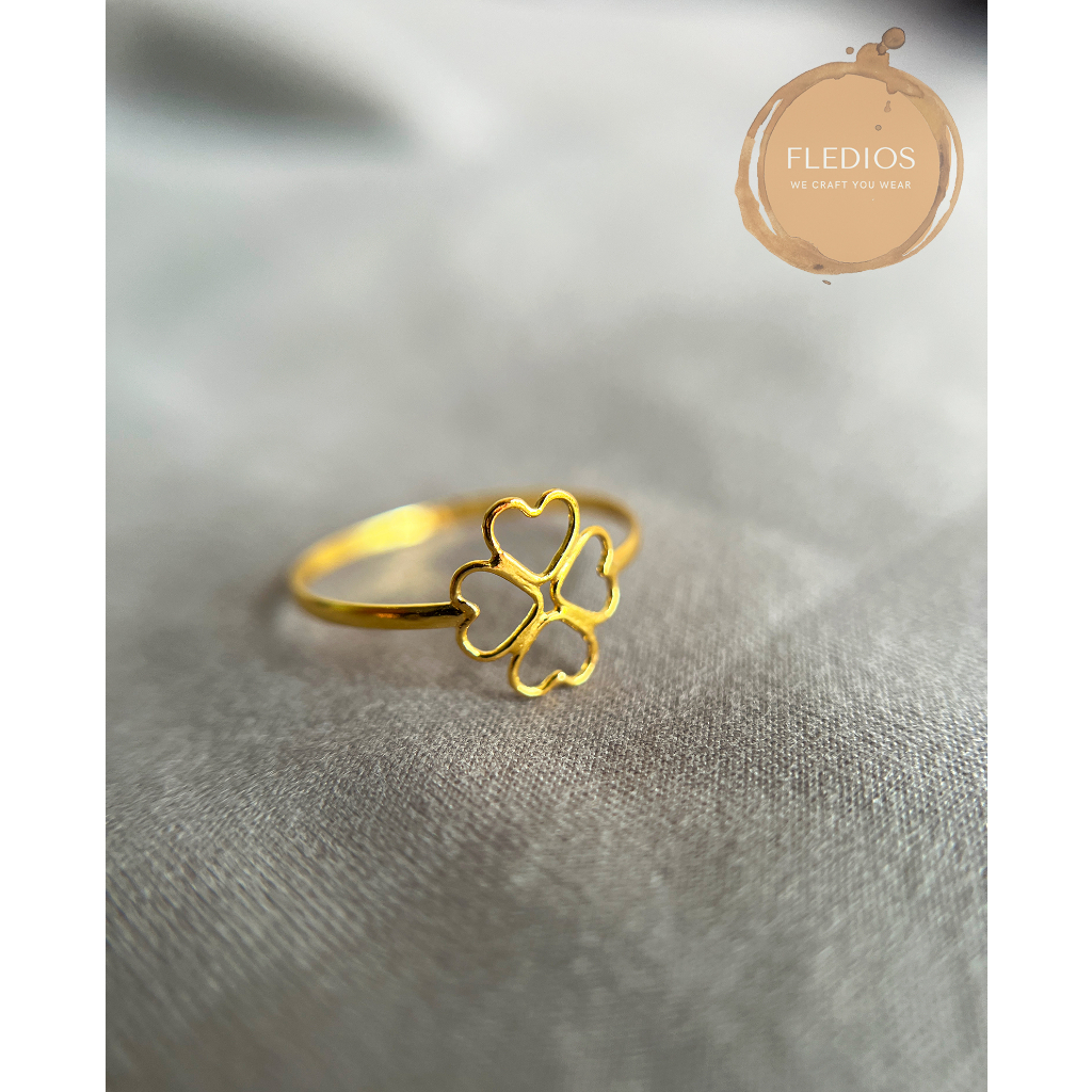 Cincin Emas 916 Cincin Clover Emas 916 Cincin Emas 916 Tulen 916 Gold ...
