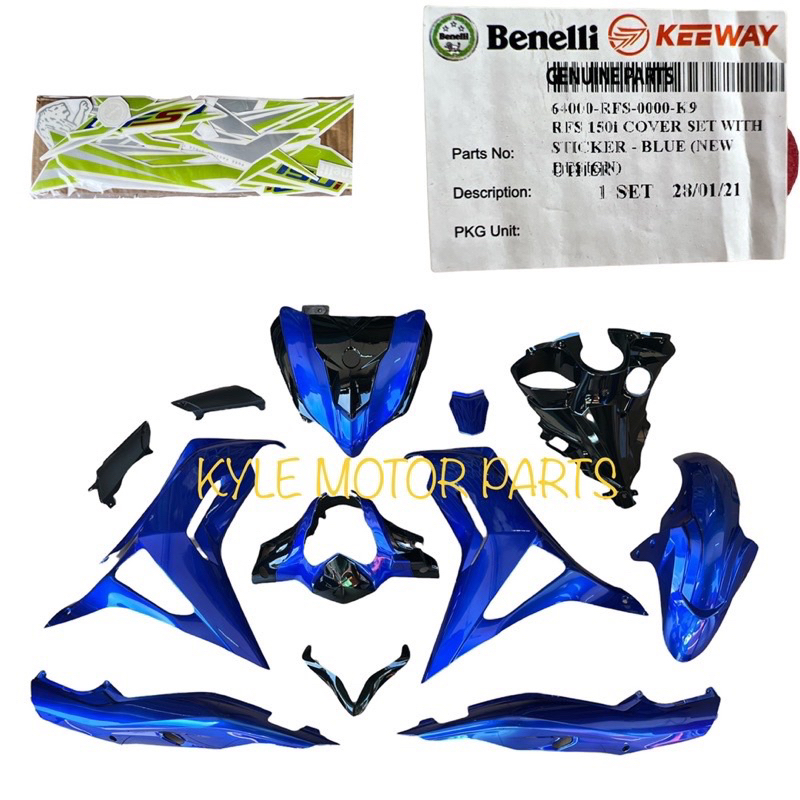 BENELLI RFS150 BODY COVER FULL SET BLUE ORIGINAL 100% | Shopee Malaysia