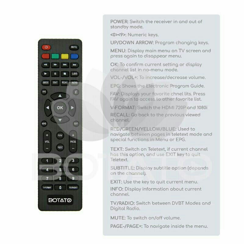 ORIGINAL REMOTE BOTATO MYTV DEKODER K8 | Shopee Malaysia