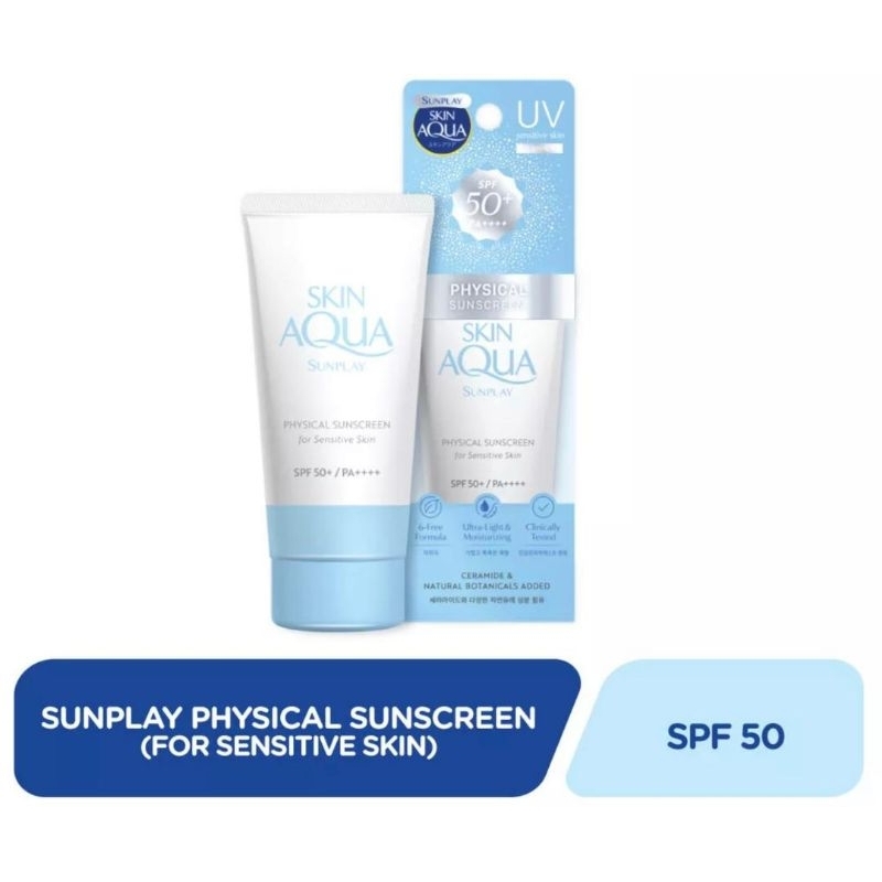 Sunplay Skin Aqua Physical Sunscreen SPF50 Mineral Suncreen For ...