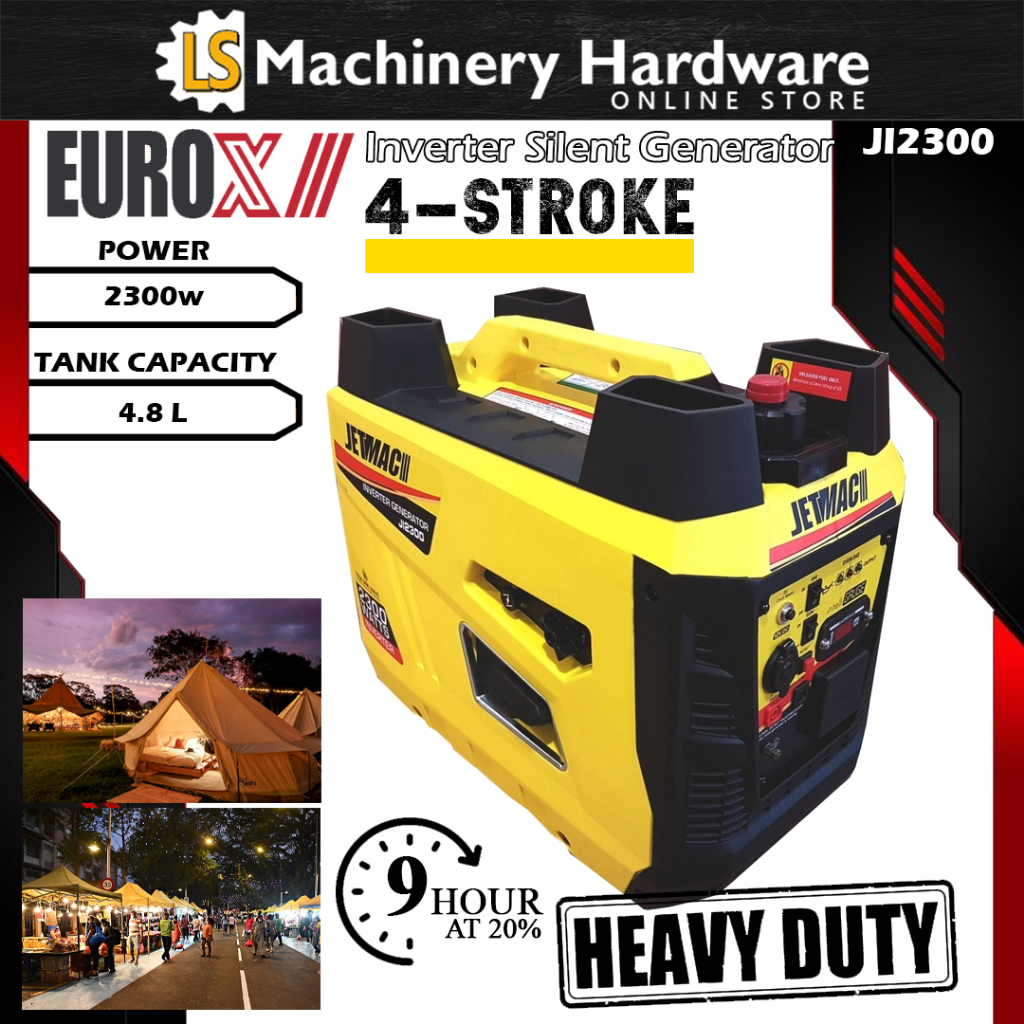 EUROX Gold 4-Stroke 2300W Portable Inverter Silent Generator JI2300 - 18 Months Warranty ...