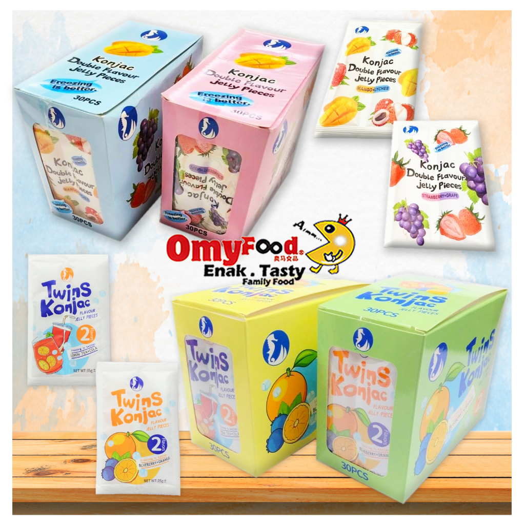 30pcs x 1box Konjac Double Flavour Jelly Pieces / Twins Konjac [Omyfood] | Shopee Malaysia