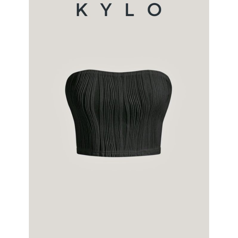 KYLO Textured Plain Simple High Quality Women Tube Top | Shopee Malaysia