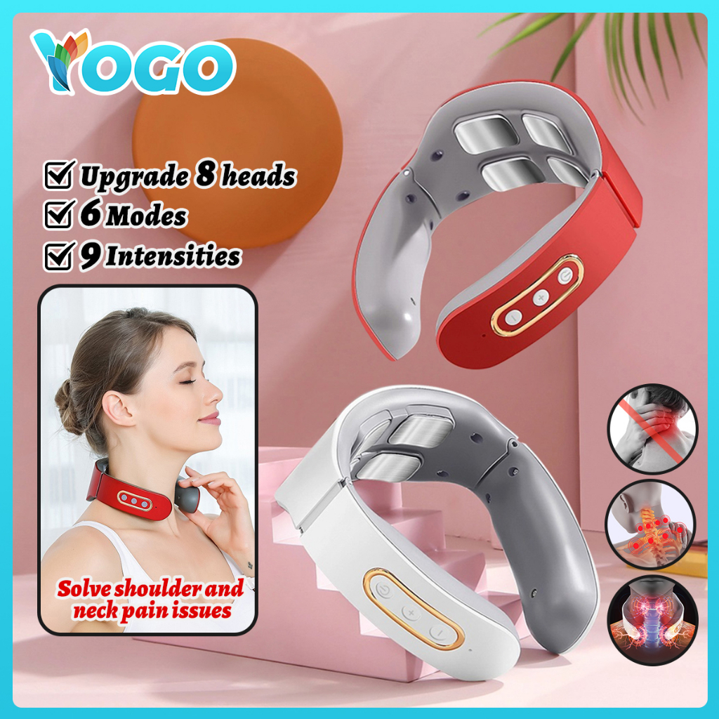 YOGO Neck Massager Electric With 8 Head Back Neck Spine Cervical Body ...