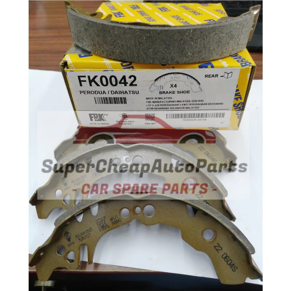 ORIGINAL FBK MYVI 2005-2017 AXIA BEZZA REAR BRAKE SHOES LINING FK0042 ...