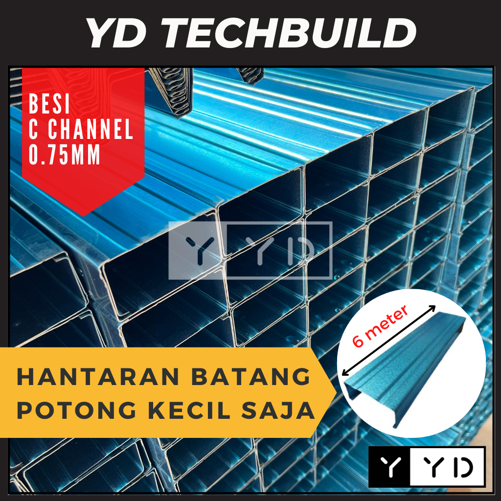 C Channel Tebal 0.75mm x 6 Meter | Rak Besi | (Custom Size Cut Potong ...
