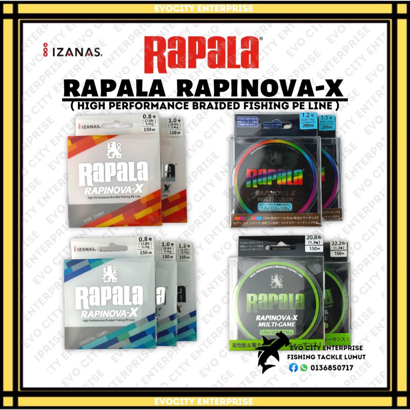 Rapala Rapinova-X High Performance Braided PE Fishing Line | Shopee Malaysia