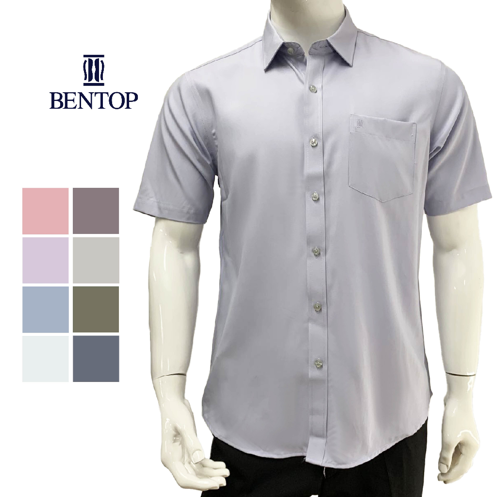 BENTOP Shirt Short Sleeve Slim Fit | Shopee Malaysia