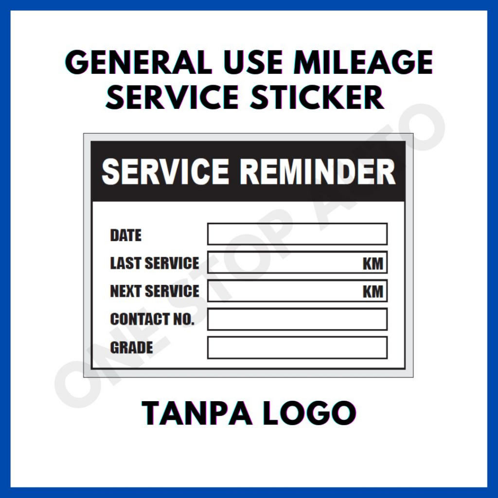 High Quality General Use Mileage Sticker for Windscreen for Engine Oil ...