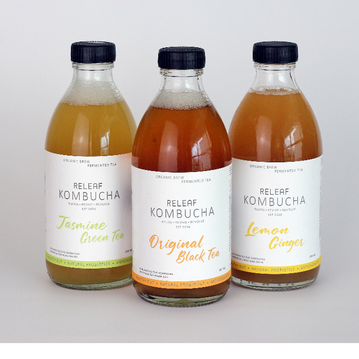 Releaf Kombucha Mix & Match (300ml) Natural Probiotics, Gluten & Lactose Free, No Preservatives ...