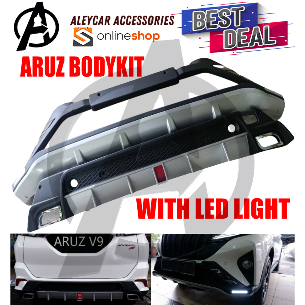Perodua Aruz Front & Rear Bumper Guard Body Kit with Daylight Signal ...