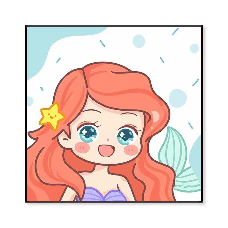 🇲🇾DIY Digital Oil Paint Cartoon 20x20cm Disney princesses Canvas ...