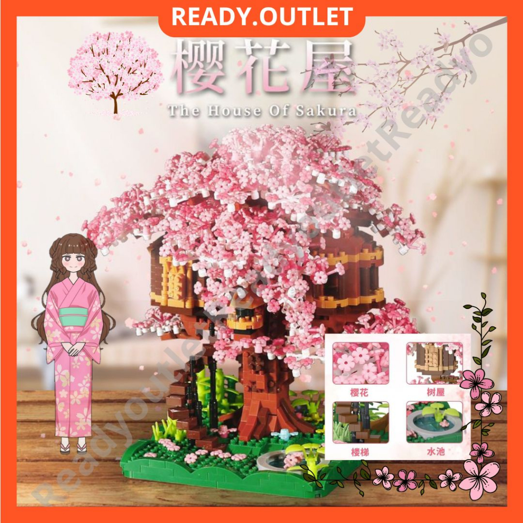 Sakura Tree Building Block Toy Kid Microgood Eye-catching Realistic ...