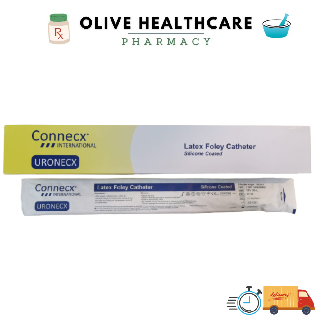 CONNECX Latex Foley Catheter Silicone Coated 2 Way 12FR 14FR 18FR ...