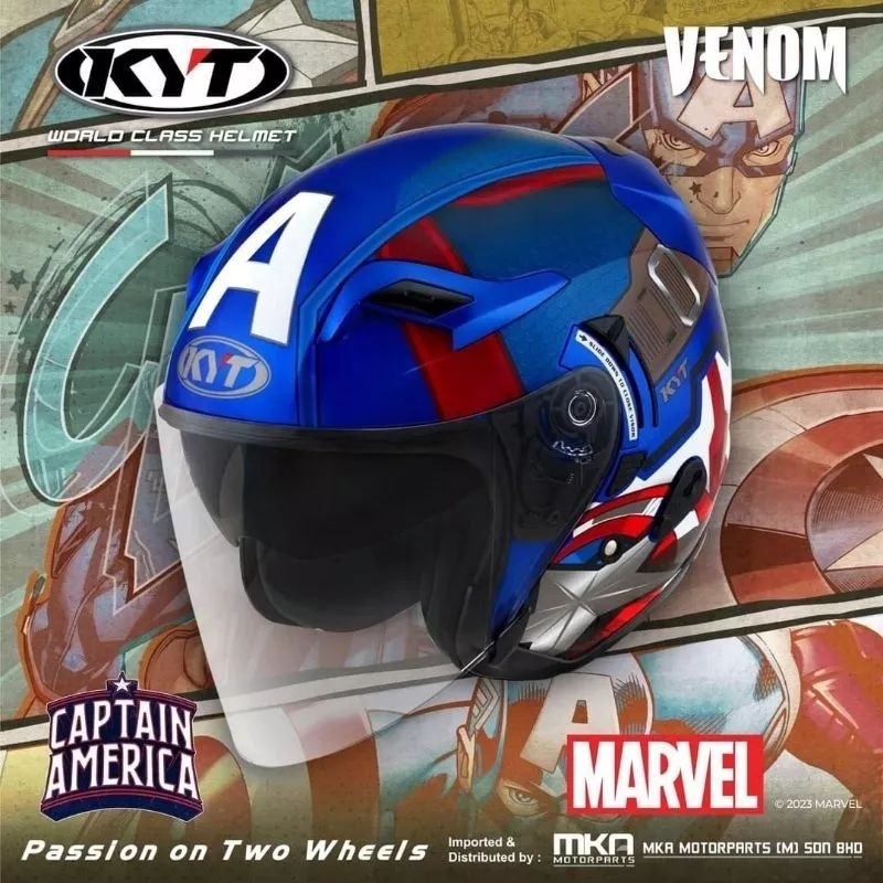 HELMET KYT CAPTAIN AMERICA VENOM LIMITED SPECIAL EDITION MARVEL ...