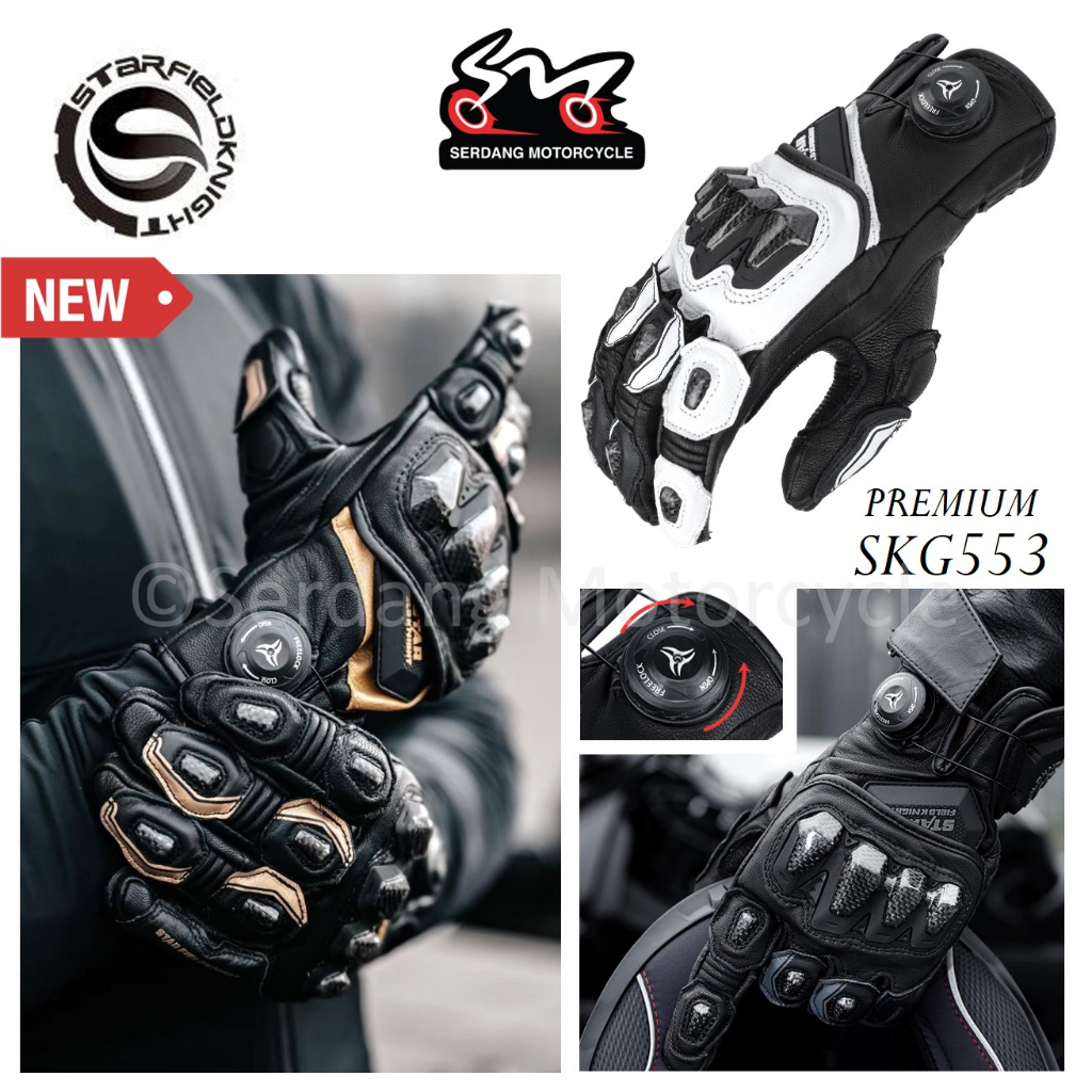 Star Field Knight SKG553 Full Leather Premium Riding Gloves Sarung ...