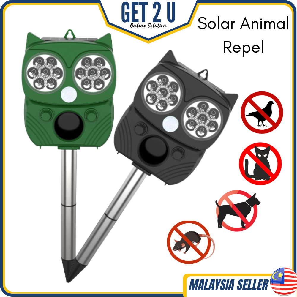 Solar Animal Repeller Pest Reject Owl Cat Dog Bird Mouse Garden Halau ...