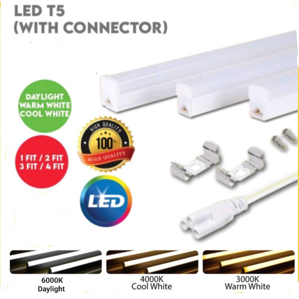LED T5 TUBE 1FT 2FT 3FT 4FT SIRIM CEILING LONG FLUORESCENT LIGHT LAMP ...