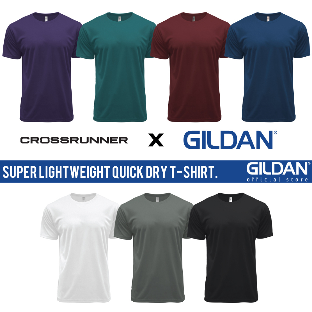GILDAN x CROSSRUNNER Super Lightweight Quick Dry Sport T-Shirt Unisex ...