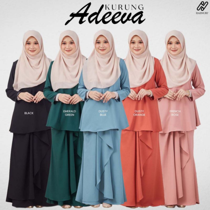 KURUNG ADEEVA HASNURI READYSTOK KAIN COMO CREPE NEW COLOUR KAIN LEMBUT ...