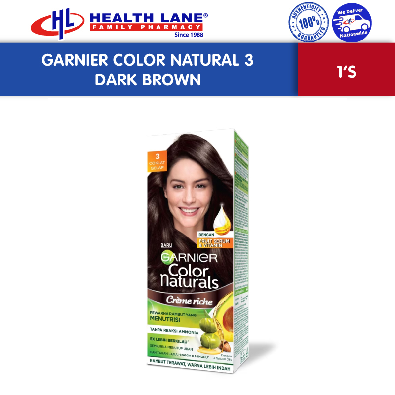 Garnier Color Natural 3 Dark Brown (1's) | Shopee Malaysia