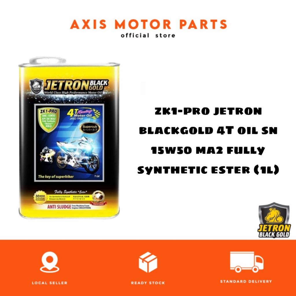 ZK1-PRO JETRON BLACKGOLD MOTORCYCLE OIL SN 15W50 MA2 FULLY SYNTHETIC ...