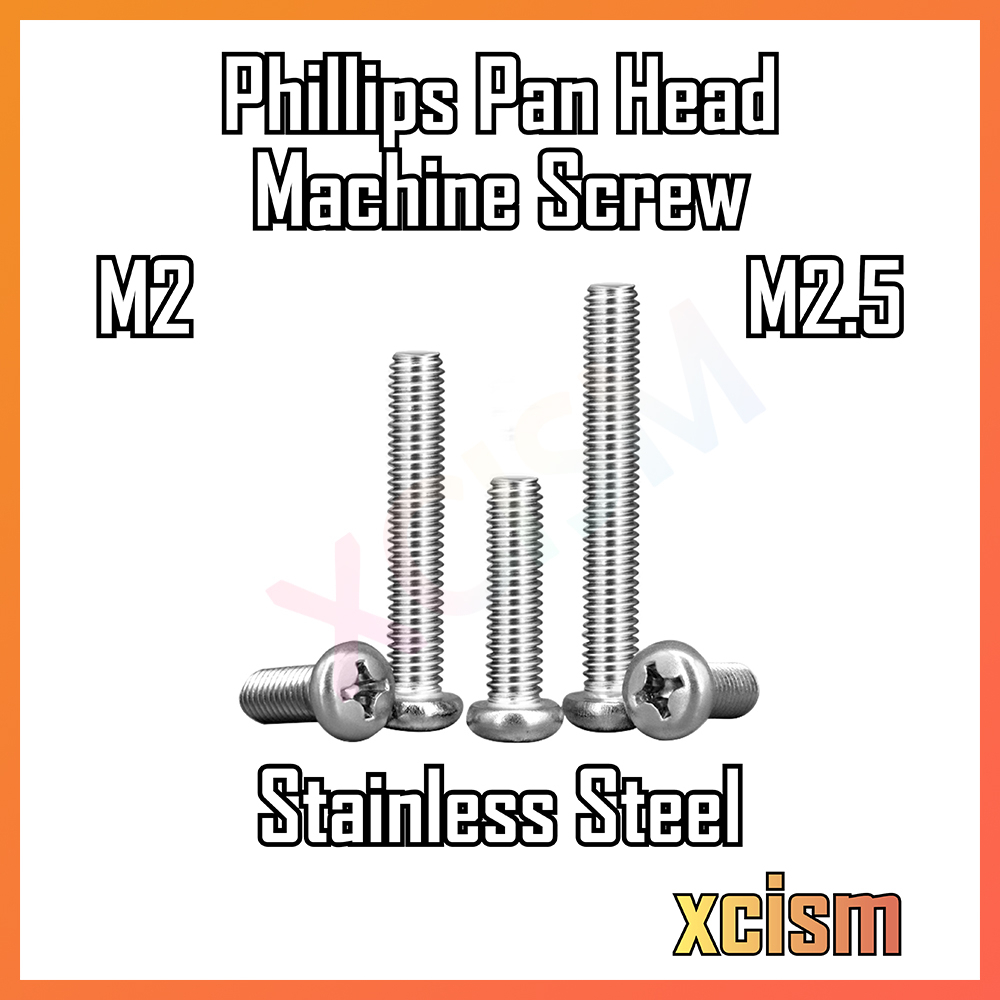 [M2 | M2.5] Phillips Cross Pan Round Head Machine Screw Skru Bolt ...