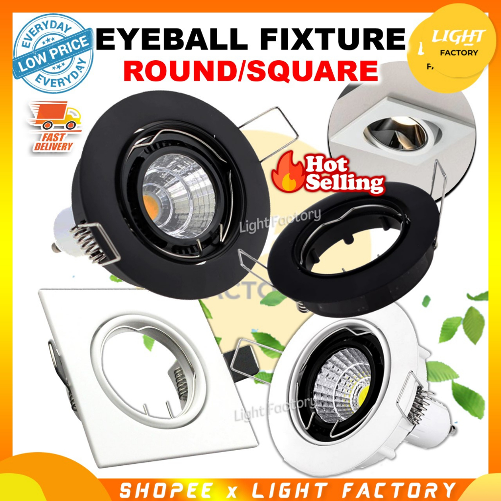 LED Eyeball Fitting Casing Black / White Downlight Housing Light ...