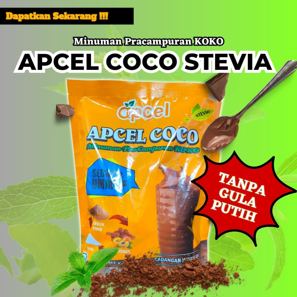 APCEL COCO STEVIA MINUMAN MILO COKLAT KOKO MALT DHA MINDA TANPA GULA ...