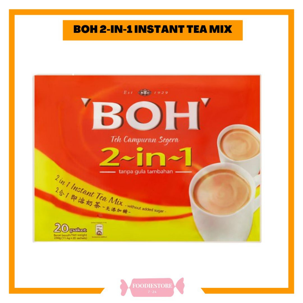 Boh Instant Tea Mix (30s*20g) Teh Tarik Instant Milk Tea Beverage with Ginger (26g x 12s ...