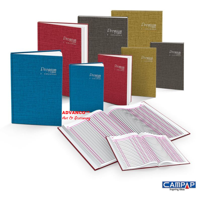 CAMPAP F4 HARD COVER FOOLSCAP BOOK 3 COLUMNS 60GSM (AVAILABLE IN 128 ...