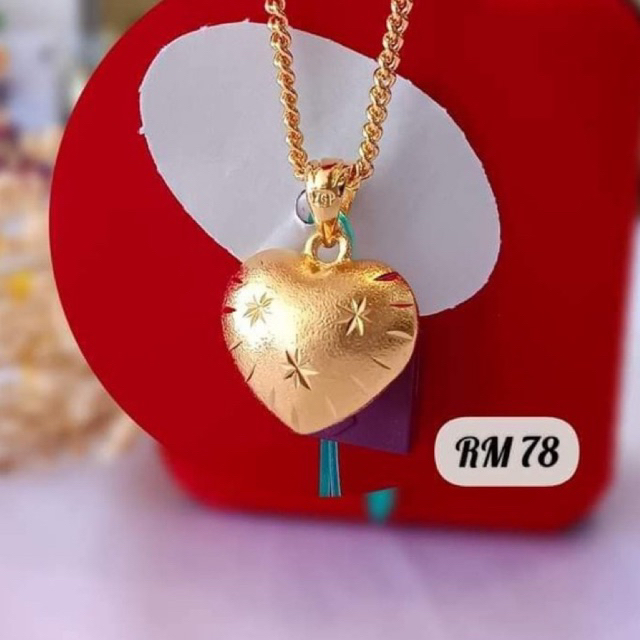 🔥🔥LOKET LOVE GEMOK RANTAI EMAS BUAH RANTAI LOVE EMAS EMAS SADUR ZHULIAN ...