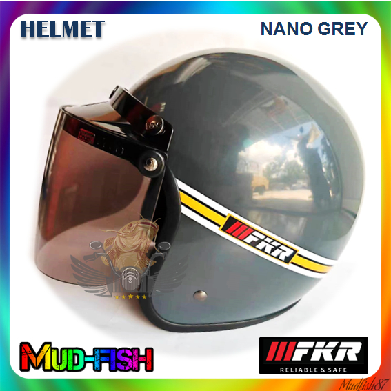 TOPI KELEDAR FKR CLASSIC HELMET (NANO GREY) | Shopee Malaysia