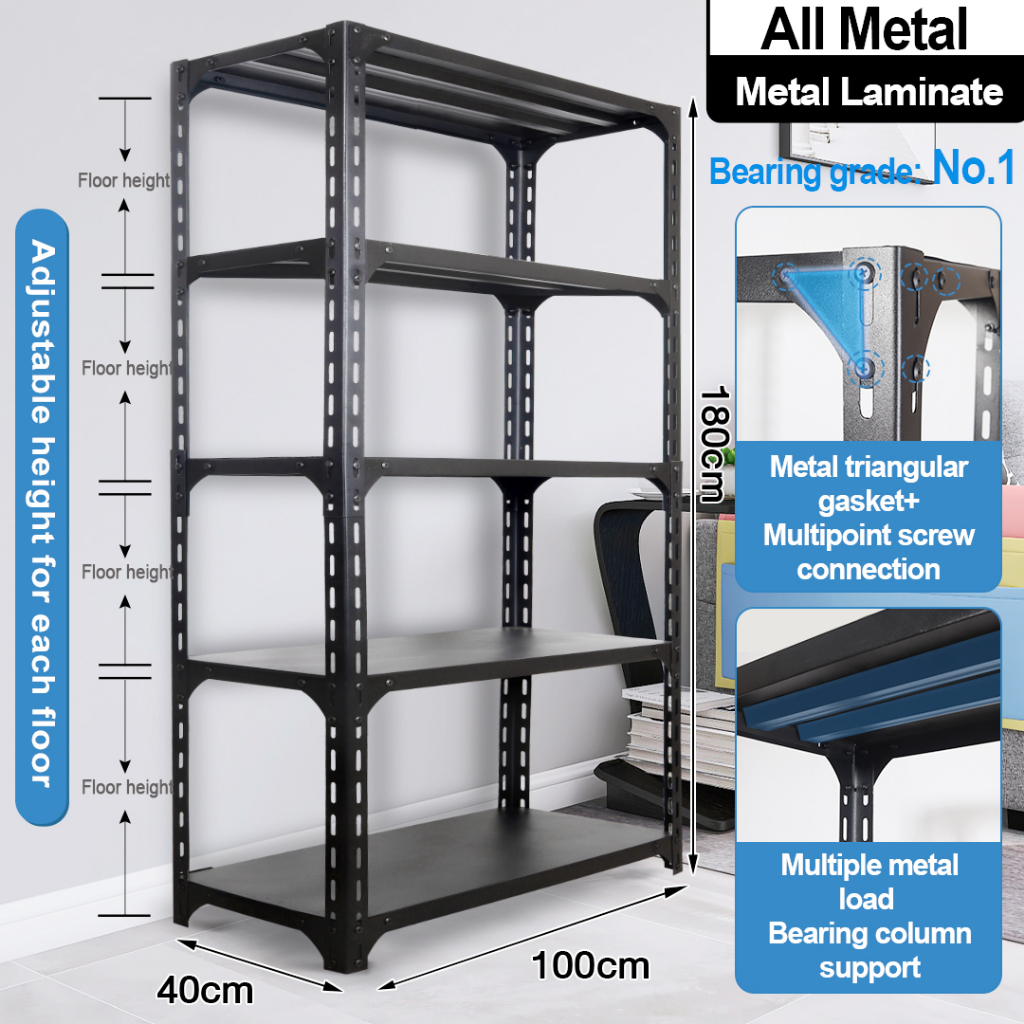 3/6 Tier Metal Boltless Rack Home kitchen Store Storage Rack Warehouse ...