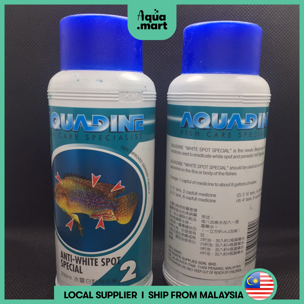 AQUADINE ANTI-WHITE SPOT SPECIAL 2 200ml / Aquarium Healthcare Tank ...