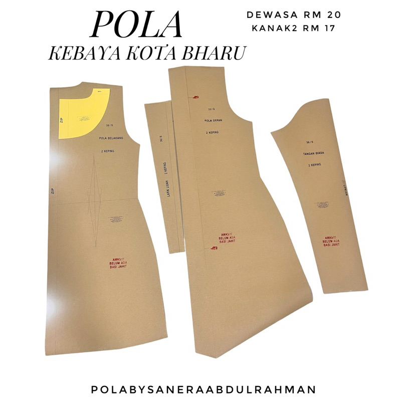 POLA KEBAYA KOTA BHARU ( KANAK - KANAK ) | Shopee Malaysia