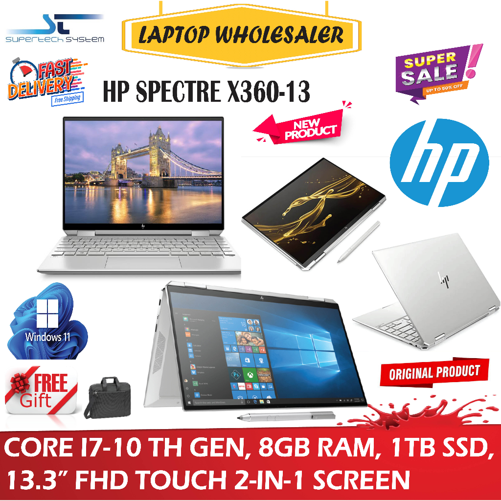 HP SPECTRE X360-13 (CORE i7-10 GEN, 8GB RAM, 1TB SSD, 13.3" FLIP 360 ...