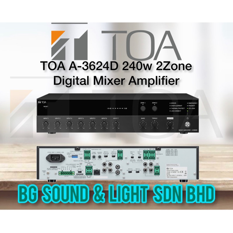 TOA A3624D 240w 2Zone Digital Mixer Amplifier | Shopee Malaysia