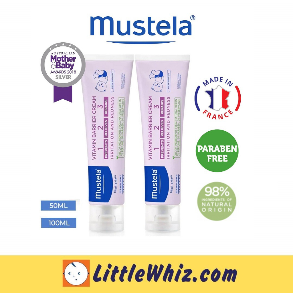Mustela: Vitamin Barrier Cream (50ml/100ml) Nappy Cream | Diaper Cream ...