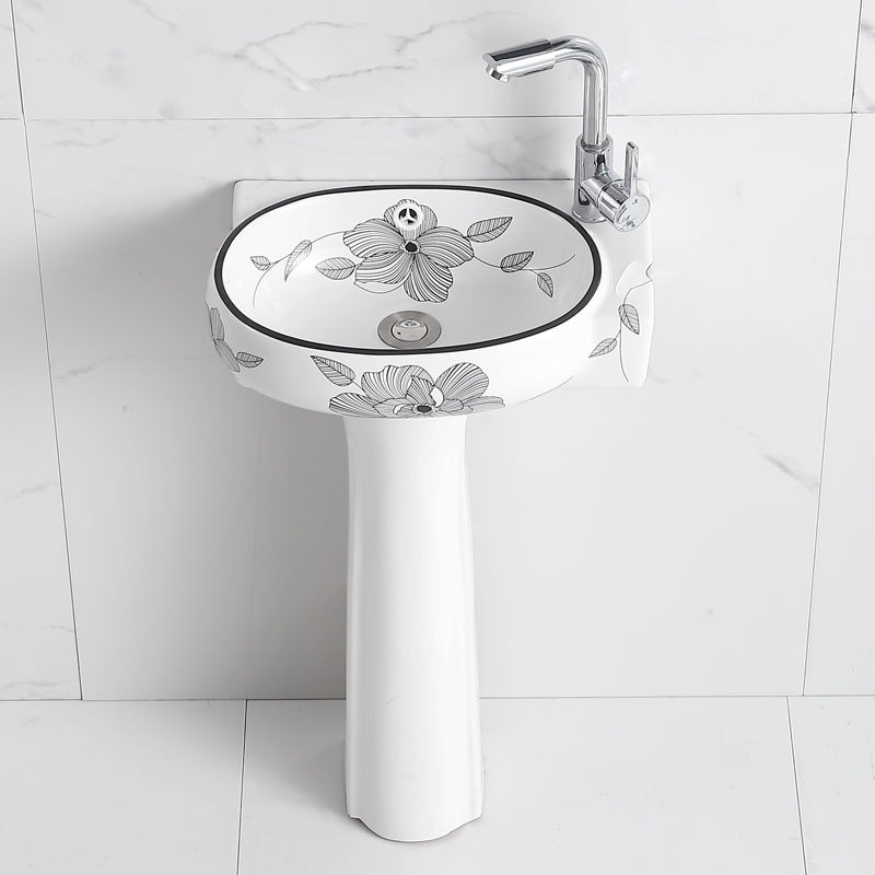 Column basin ceramic integrated washbasin hotel washbasin bathroom ...