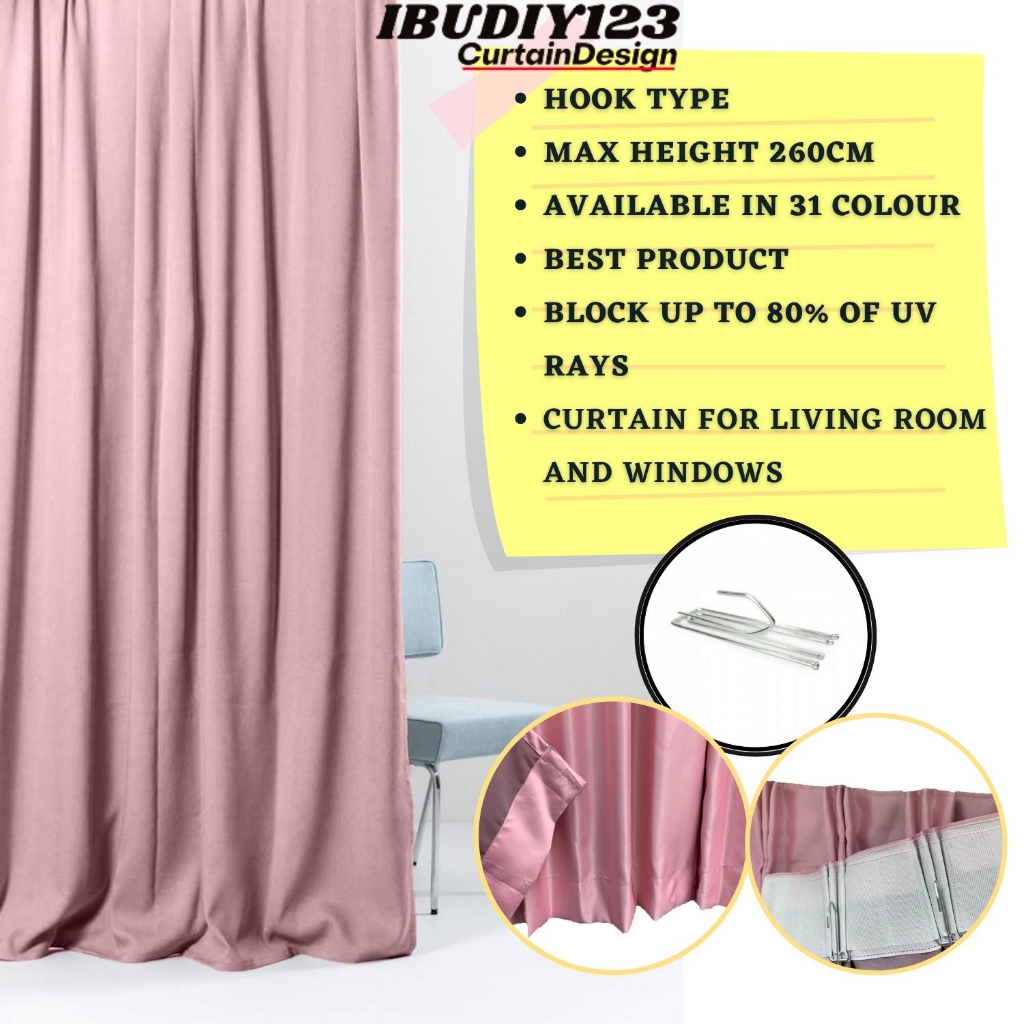 A6 Ready Made Curtain!!!Siap Jahit Langsir,Langsir RAYA Kain Tebal ...