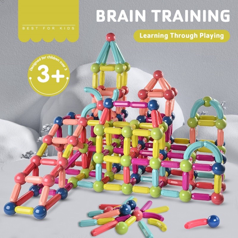 KiDDiE CASTLE Series 42pcs Magnetic Stick Balls Building Toy Blocks 3D ...