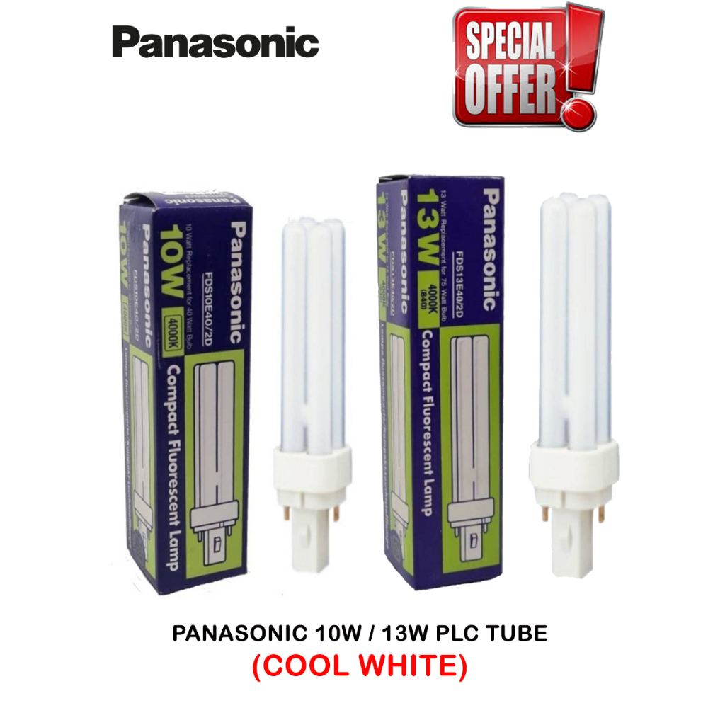 PANASONIC 10W/13W PLC TUBE 3000K / 4000K OFFER! OFFER! | Shopee Malaysia