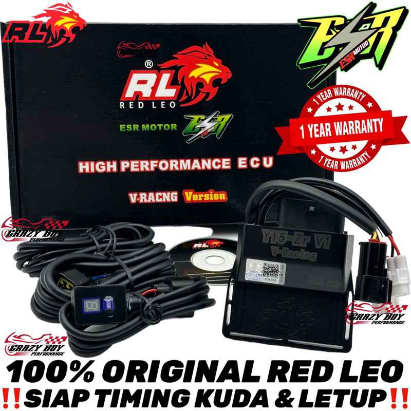 ‼️SIAP LETUP AND KUDA‼️RED LEO 100% ORIGINAL ECU V-RACING Y15ZR V1 V2 RS150 SRL115Fi Y16ZR ...