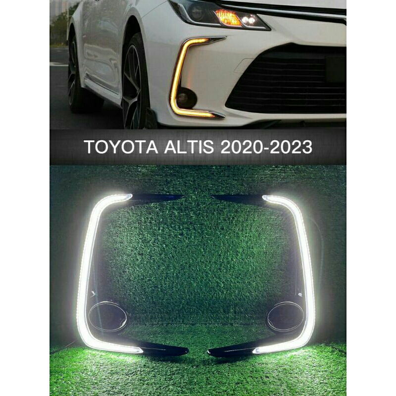 TOYOTA ALTIS 2019-2023 DAYLIGHT FOG LAMP LED LIGHT BLACK/CHROME ...