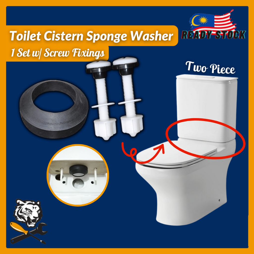 3THW 1Set Toilet Cistern Donut Sponge Washer with Screw Fixings Two ...