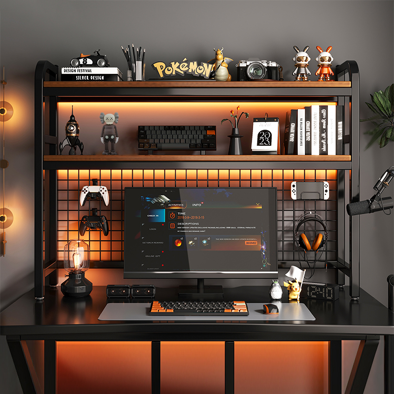 Gaming Desktop Tabletop Organiser Multi-layer Shelf DIY 爆款洞洞网DIY收纳书架 ...