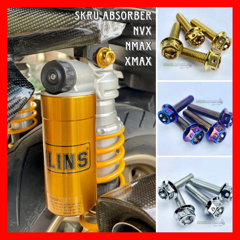 🏁 SET SKRU ABSORBER YAMAHA NVX NMAX XMAX 🏁 ORIGINAL HENG THAILAND GOLD ...